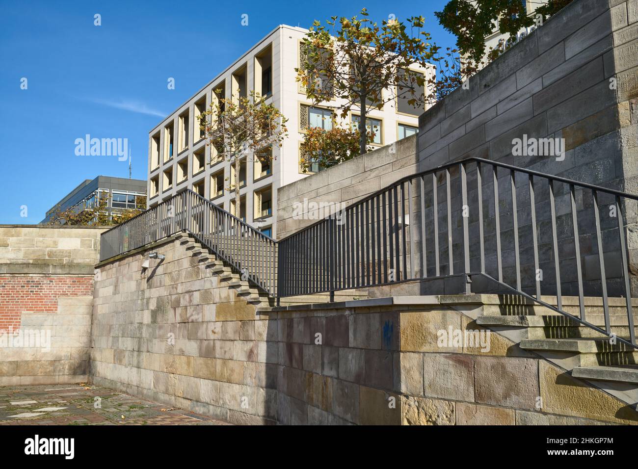 River bank with stone steps and bank reinforcement Stock Photo - Alamy