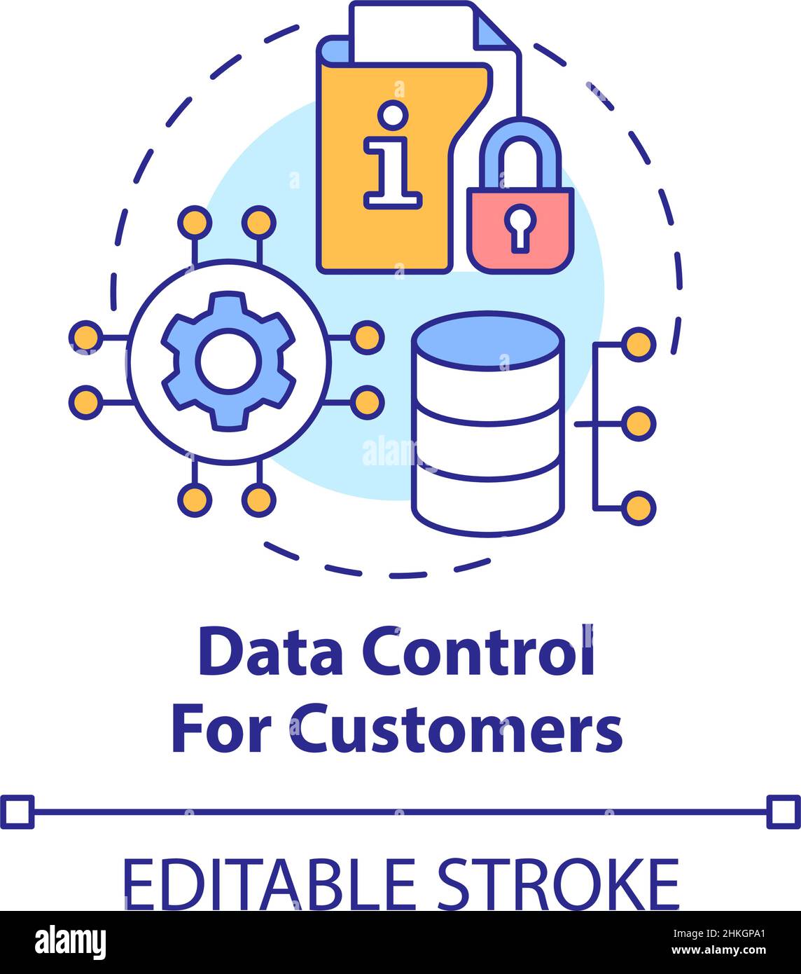 Data control for customers concept icon Stock Vector Image & Art - Alamy
