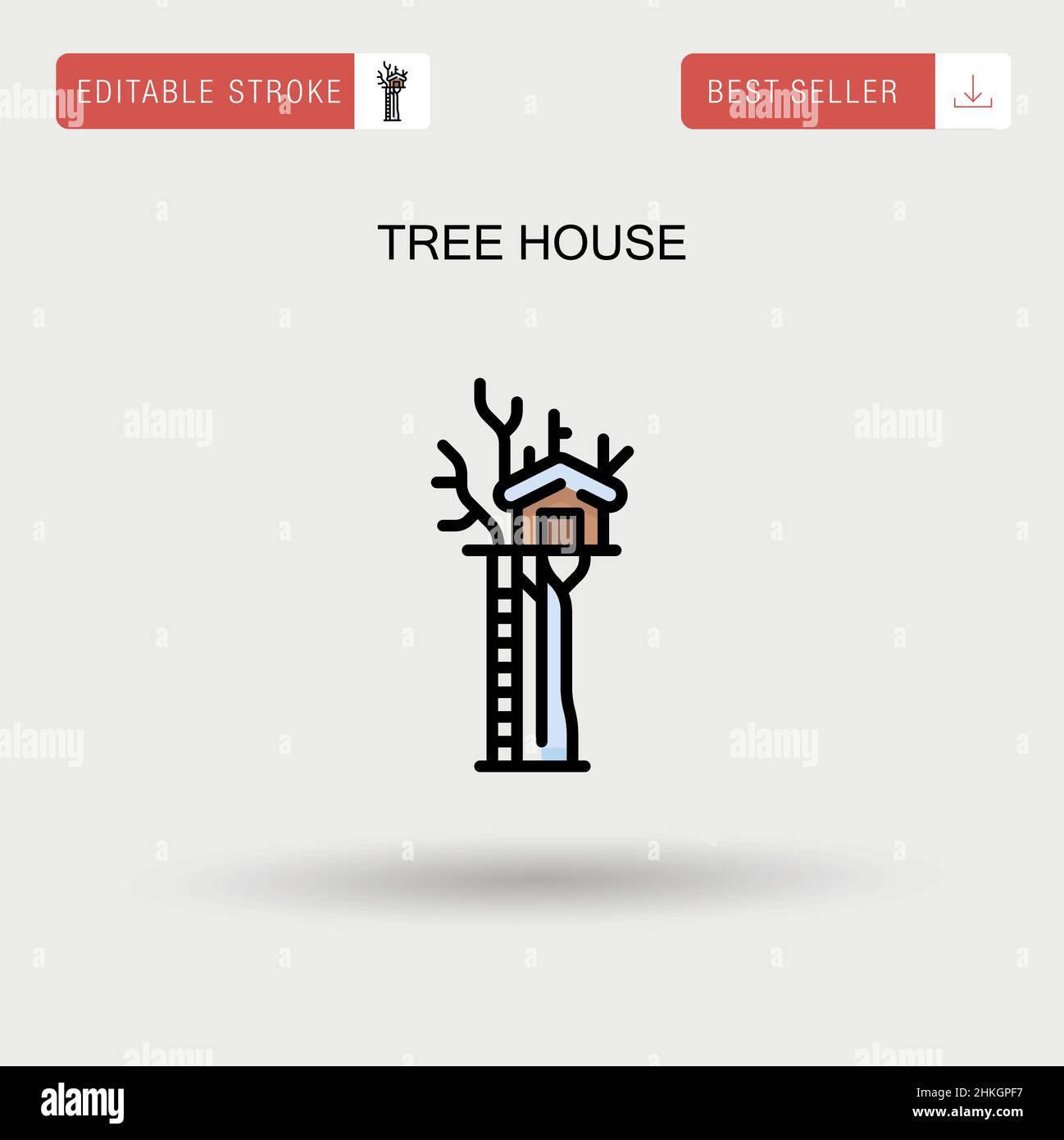 Tree branch wooden house Stock Vector Images - Alamy