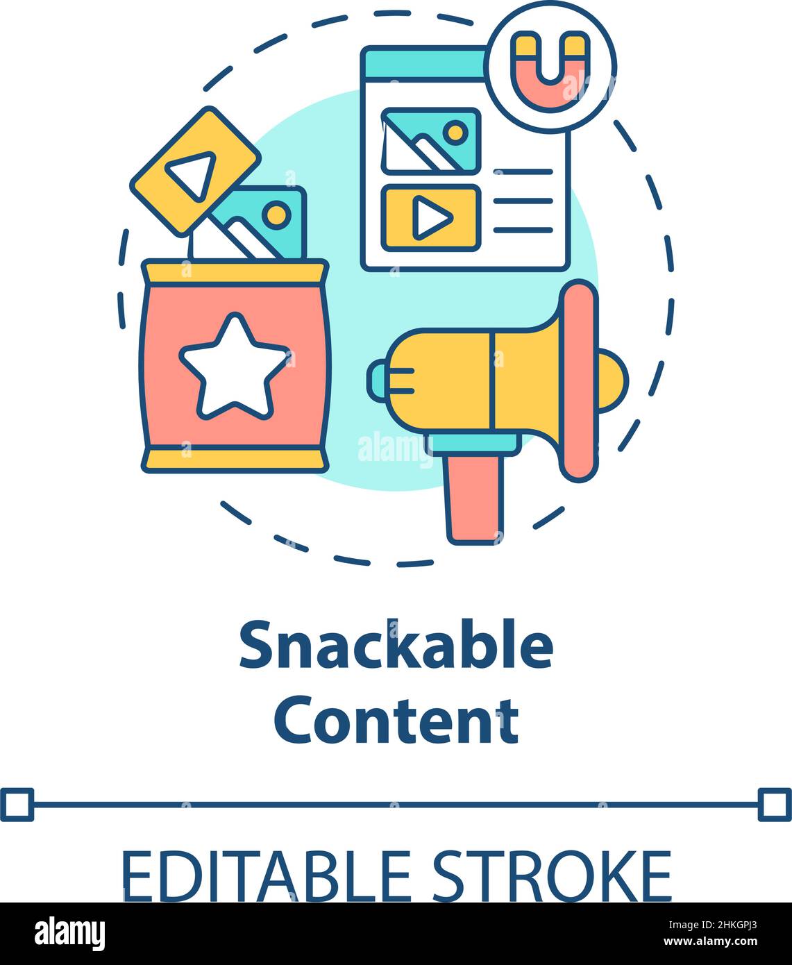 Snackable content concept icon Stock Vector Image & Art - Alamy