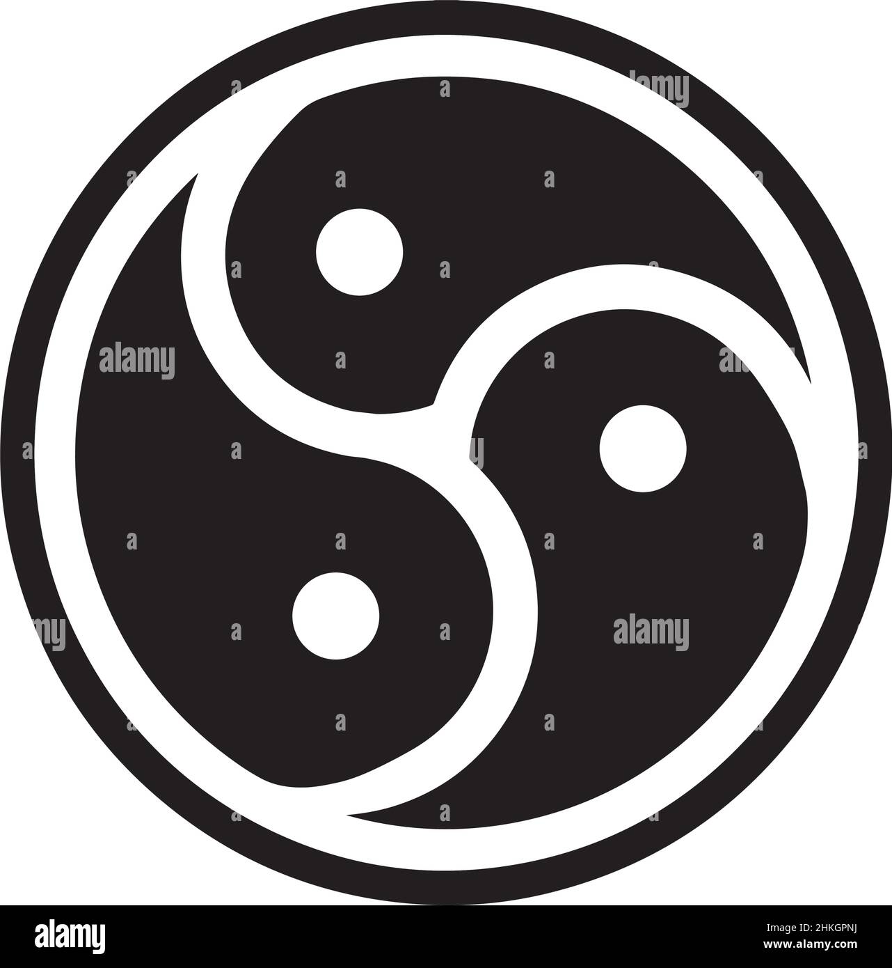 Triskele BDSM hand drawn symbol, icon. Subculture illustration. Black ...