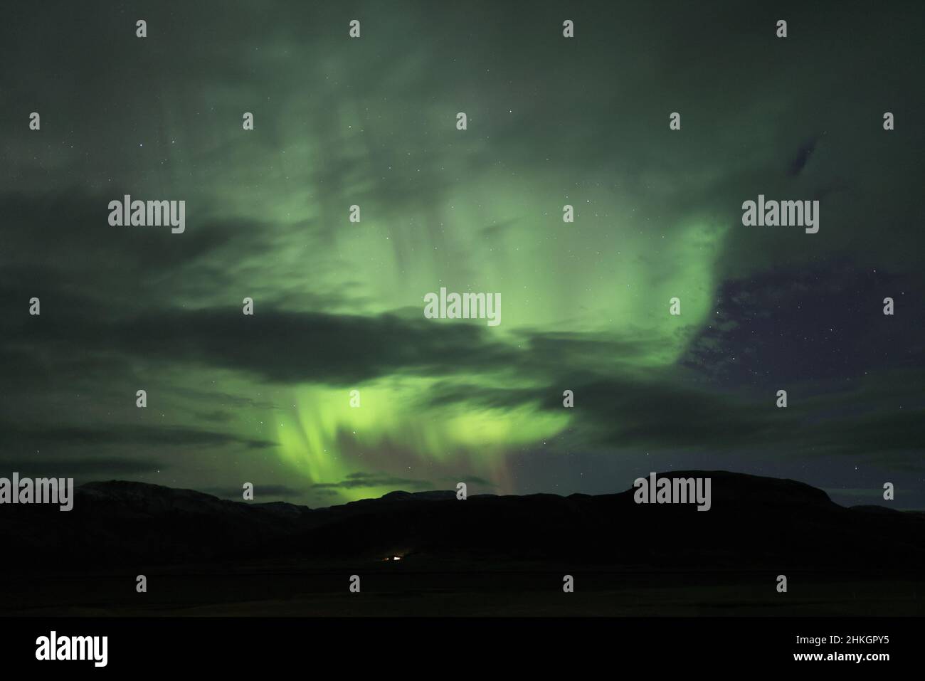 Northern lights Hoffell southern iceland, Iceland, Europe Stock Photo ...