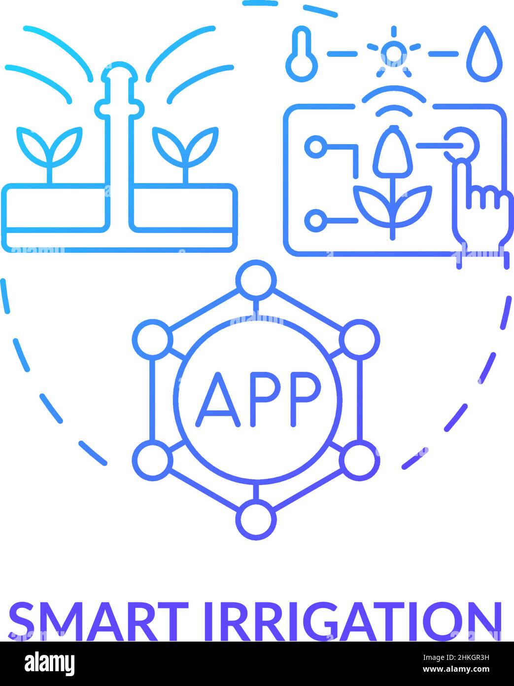 Smart irrigation blue gradient concept icon Stock Vector Image & Art ...