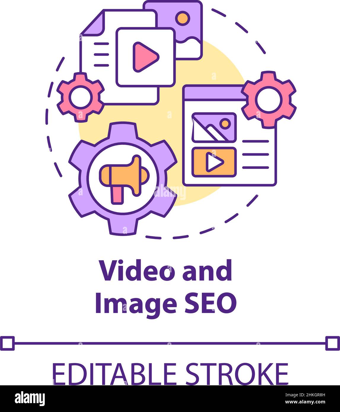 Video image seo concept Stock Vector Images - Alamy
