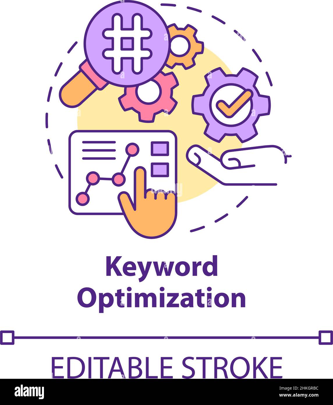 Seo optimization line art Stock Vector Images - Alamy