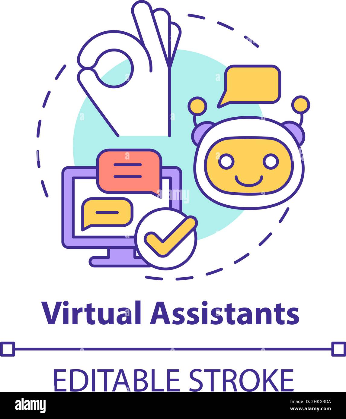 Virtual assistants concept icon Stock Vector Image & Art - Alamy