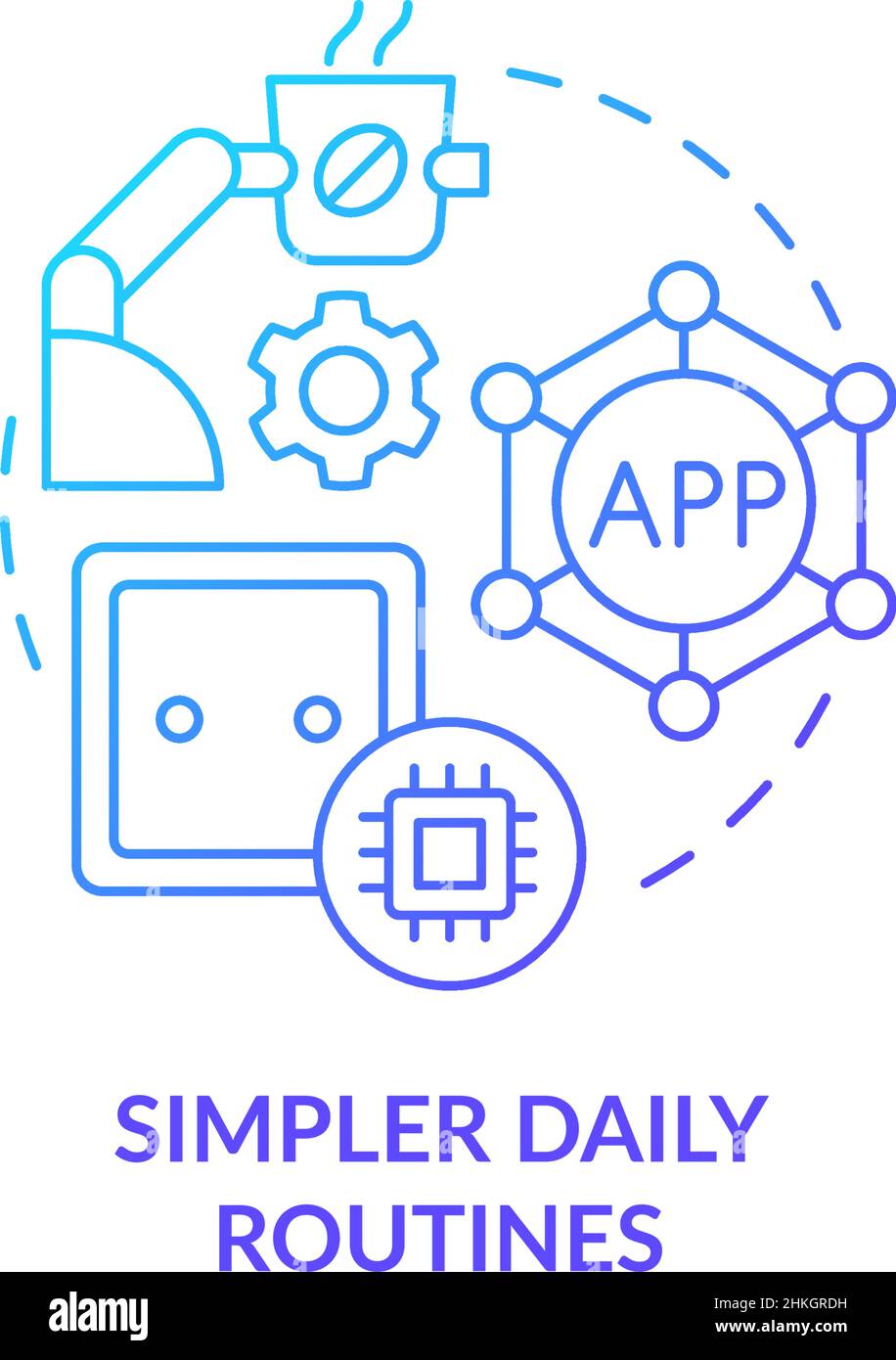 Simpler daily routines blue gradient concept icon Stock Vector Image ... Simpler daily routines blue gradient concept icon Stock Vector Image ...