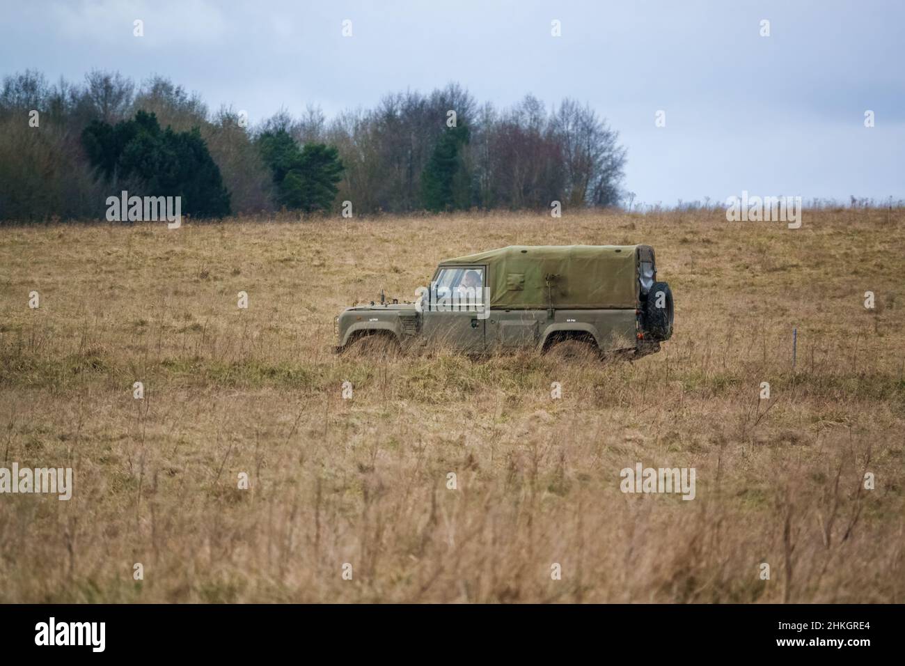 land rover defender wolf army medium utility vehicle on a military ...