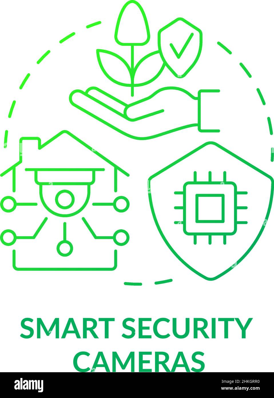 Smart security cameras green gradient concept icon Stock Vector Image ...