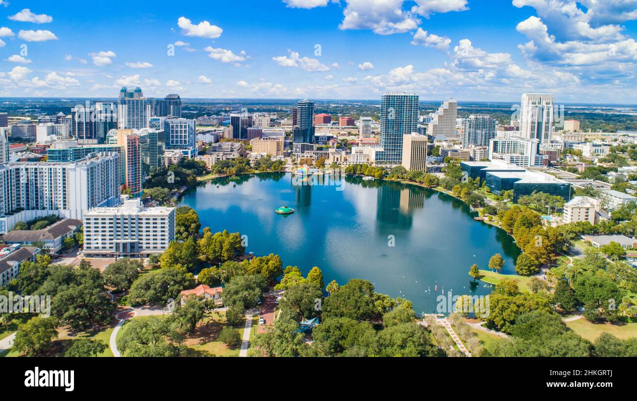 Orlando, Florida, USA Downtown Drone Skyline Aerial Stock Photo - Alamy