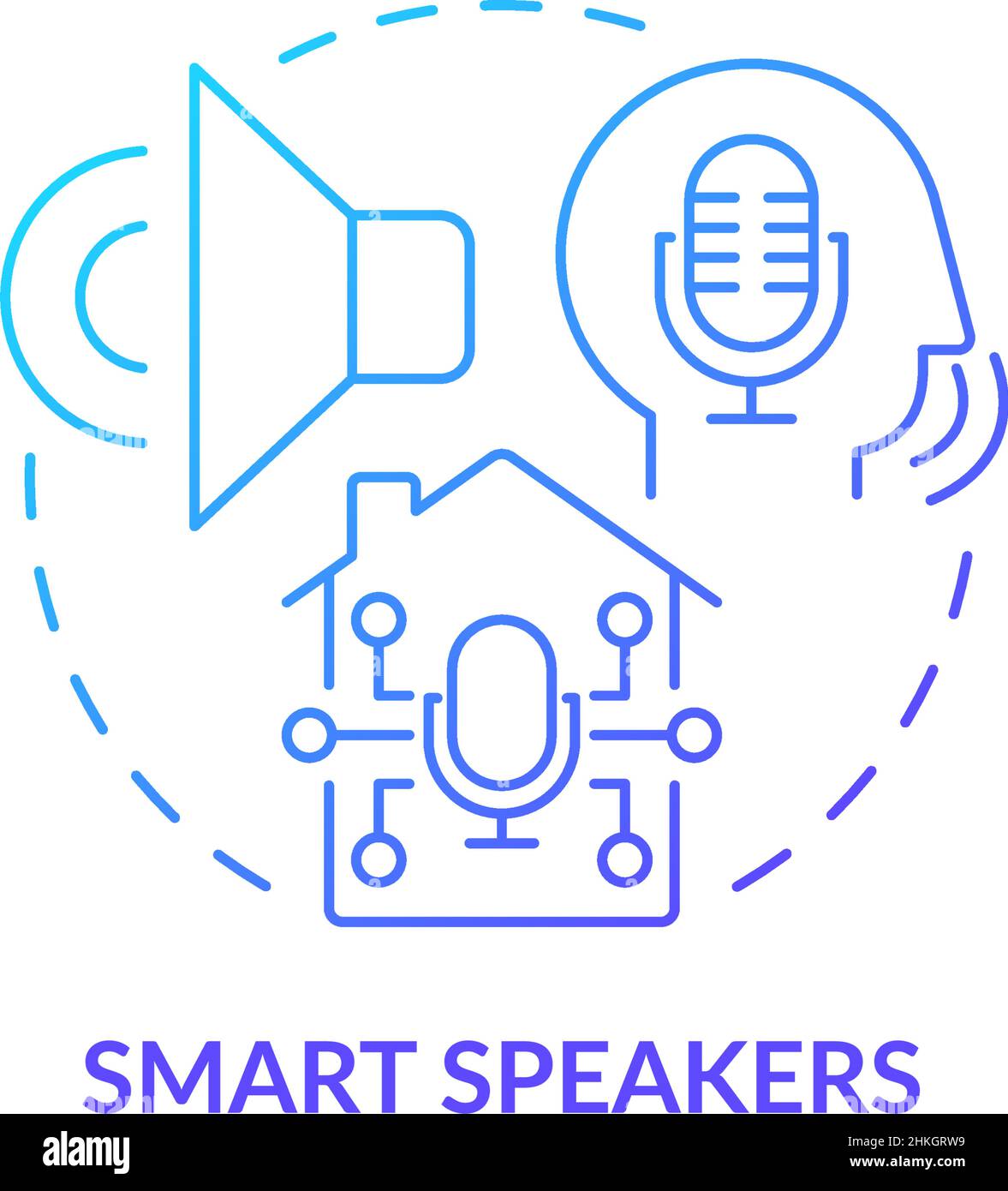 Smart speakers blue gradient concept icon Stock Vector Image & Art - Alamy