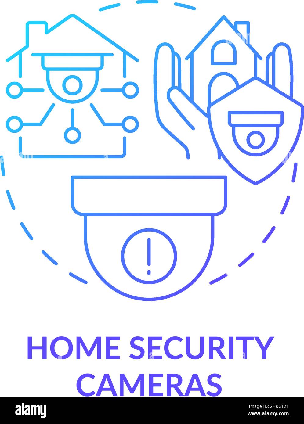 Home security cameras blue gradient concept icon Stock Vector Image ...