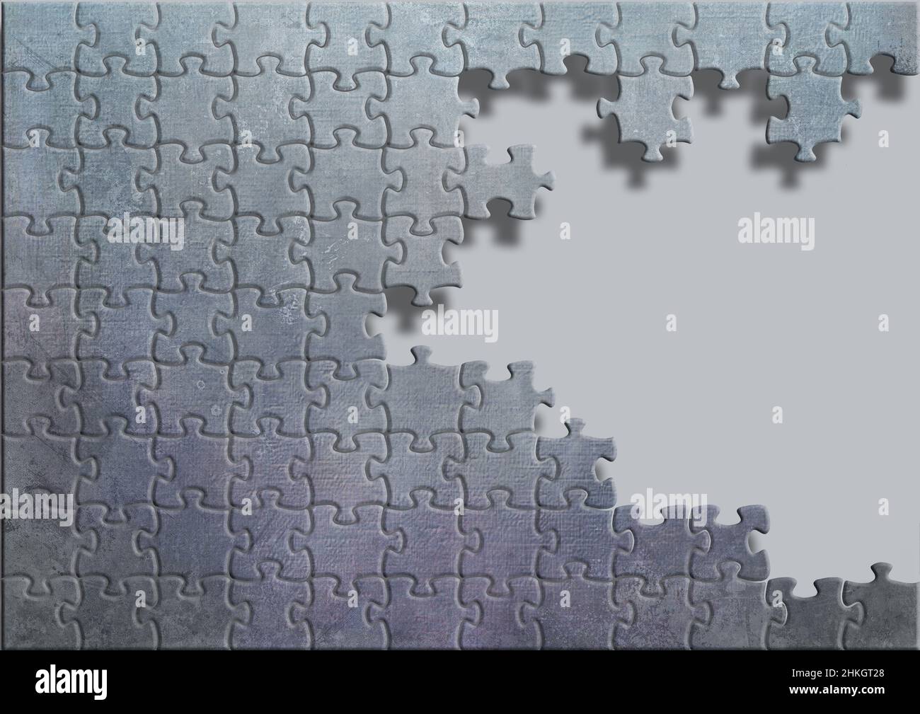 Jigsaw puzzle pieces form a background image in this 3-d illustration ...