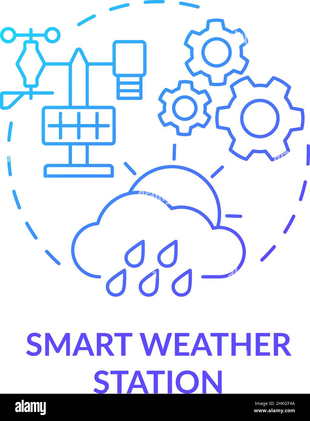 Smart weather station blue gradient concept icon Stock Vector Image ...