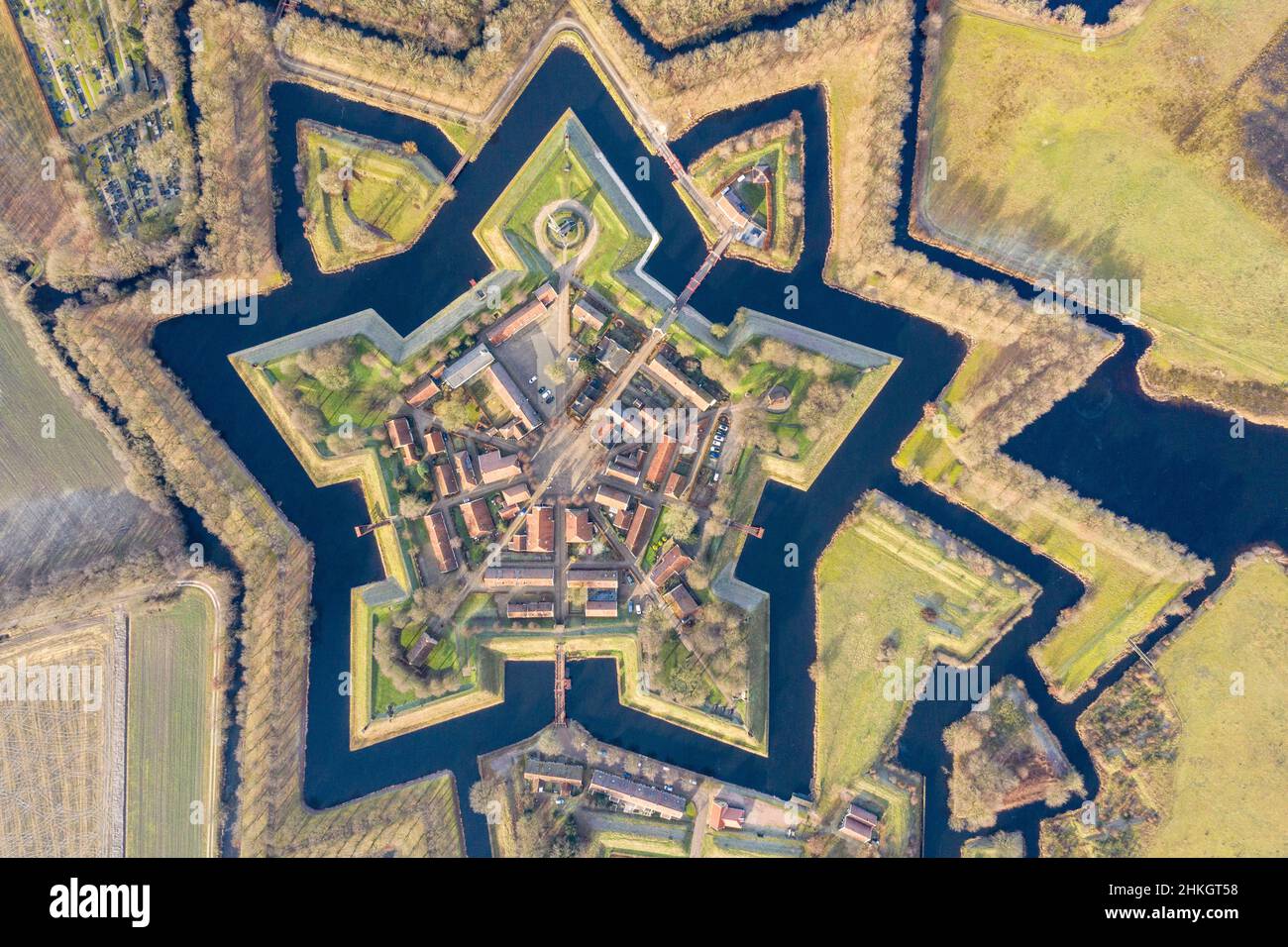 Star shaped city fortress of Bourtange Stock Photo - Alamy