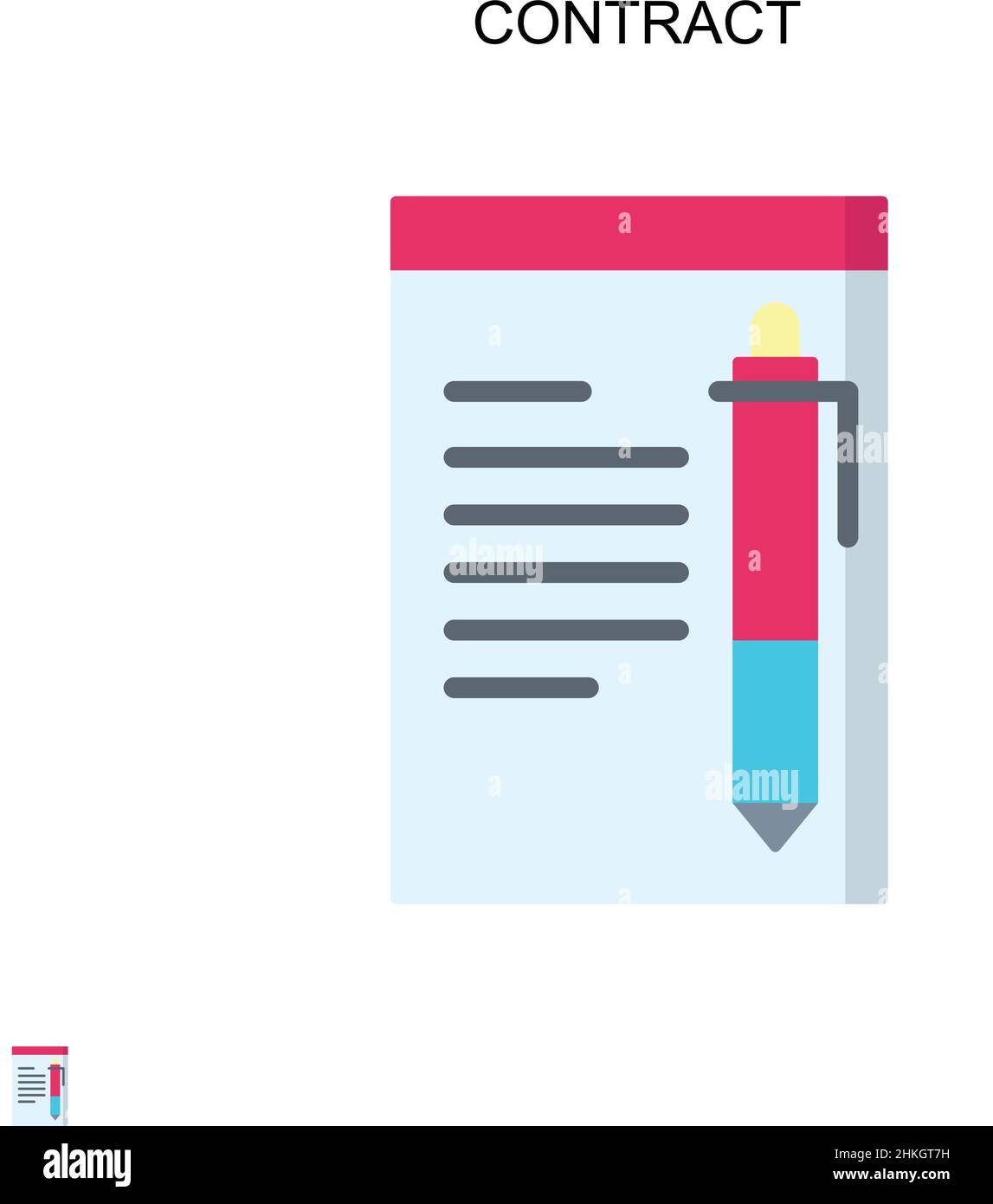 Contract Simple vector icon. Illustration symbol design template for ...