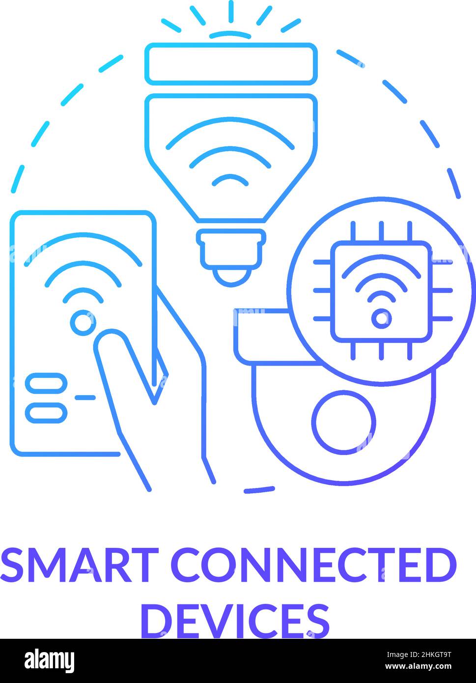 Smart connected devices blue gradient concept icon Stock Vector Image ...