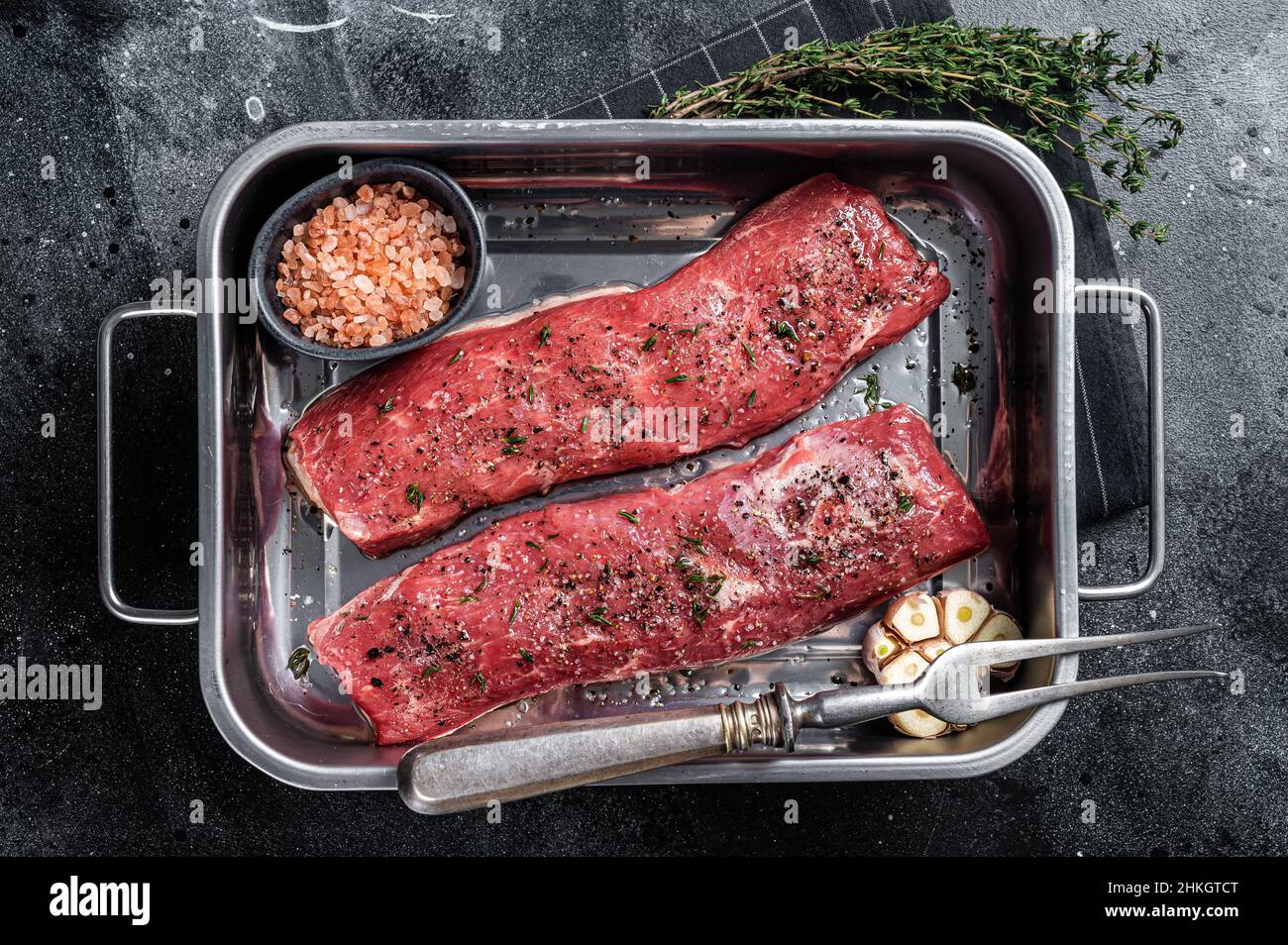 Marinated lamb fillet cooking hi-res stock photography and images - Alamy