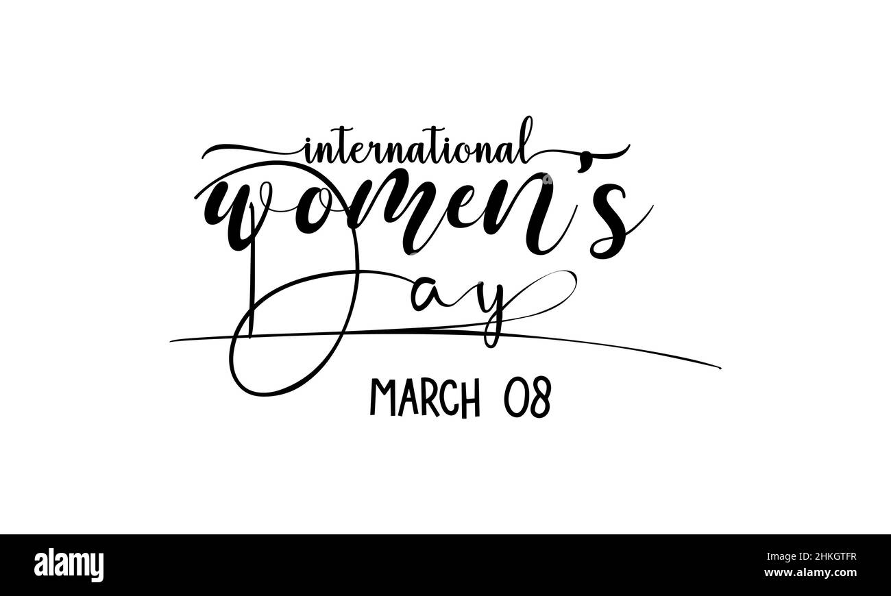 International Women's Day. Brush calligraphy style vector template ...