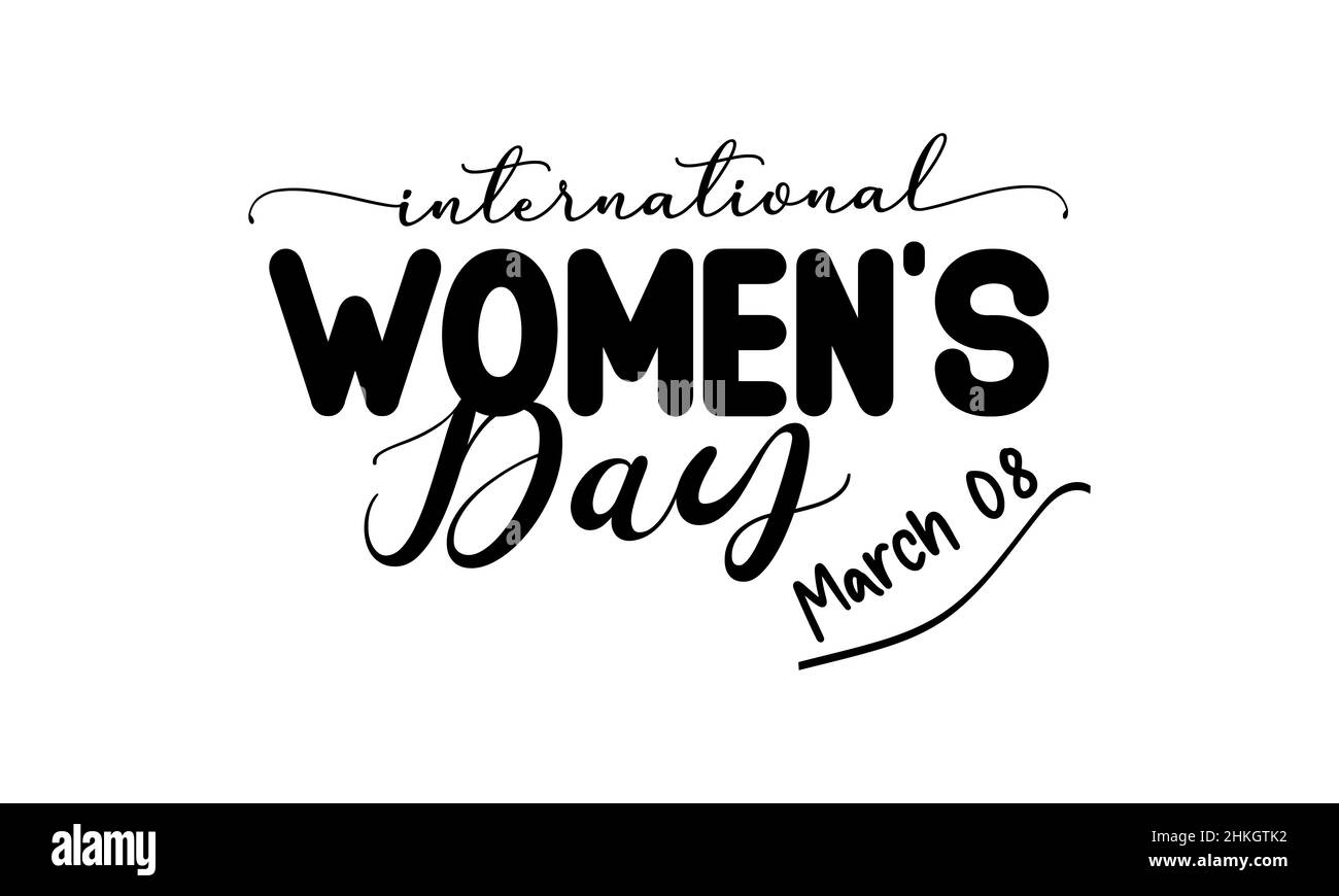 International Women's Day. Brush calligraphy style vector template ...