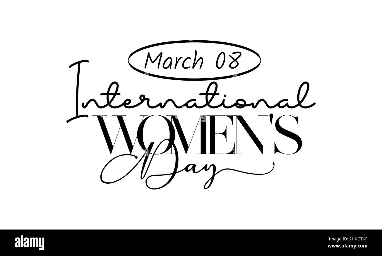 International Women's Day. Brush calligraphy style vector template ...