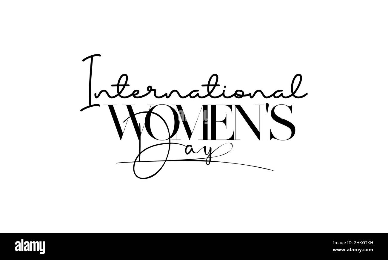 International Women's Day. Brush calligraphy style vector template ...