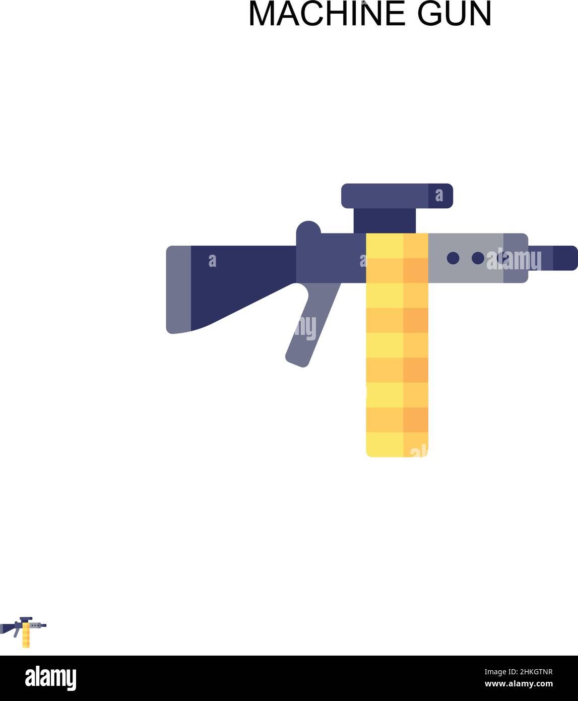 Machine gun Simple vector icon. Illustration symbol design template for ...