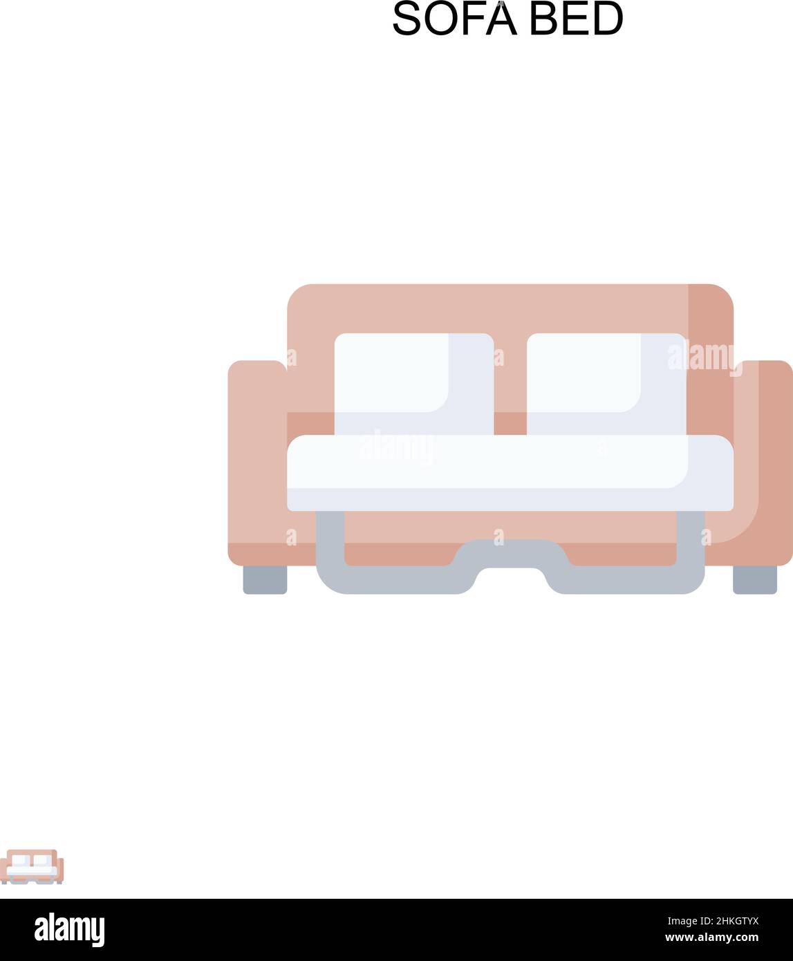 Sofa bed Simple vector icon. Illustration symbol design template for ...