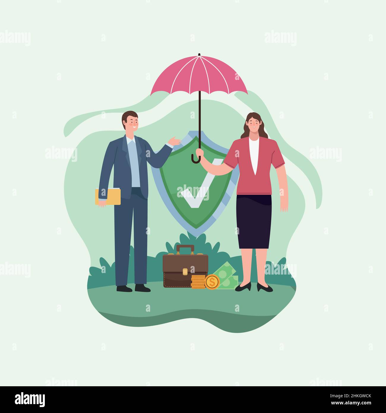 insurance shield and umbrella Stock Vector Image & Art - Alamy