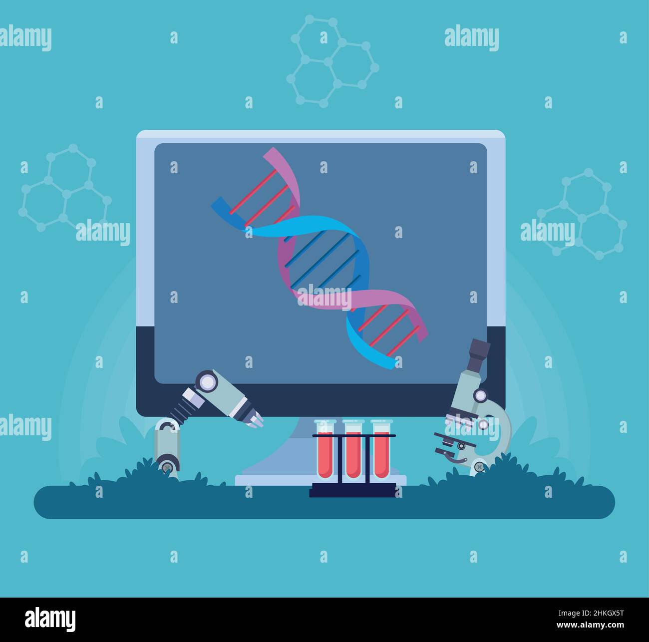 genetic laboratory with desktop Stock Vector Image & Art - Alamy