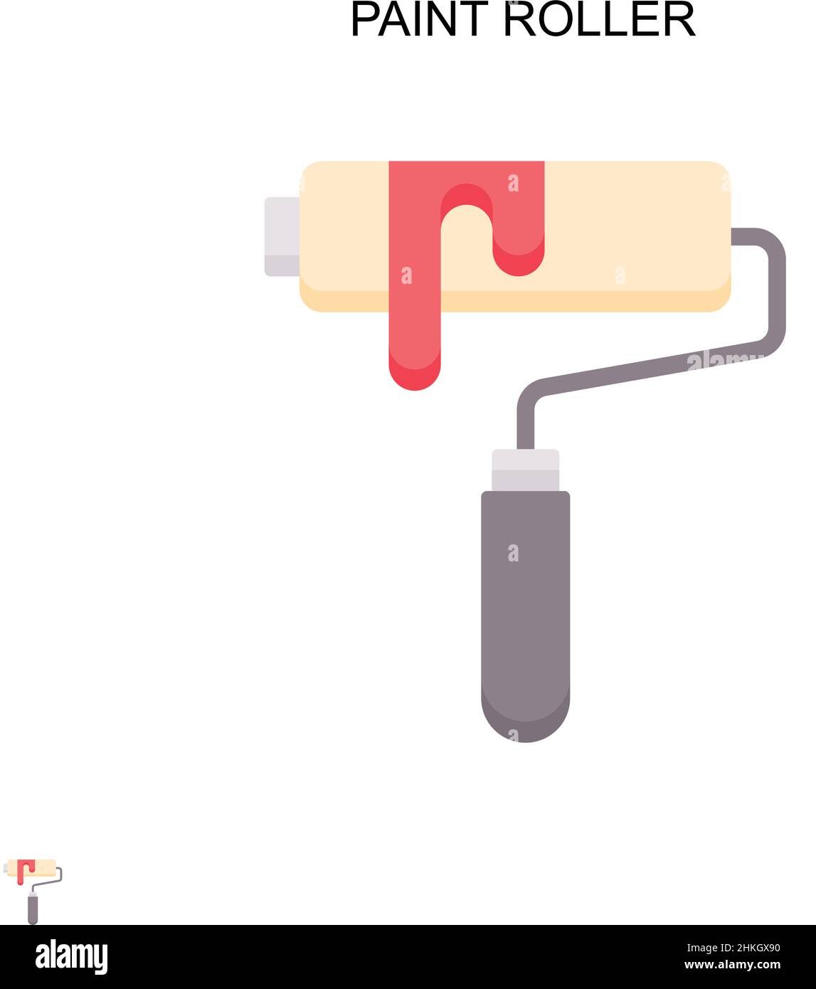 Paint roller Simple vector icon. Illustration symbol design template ...