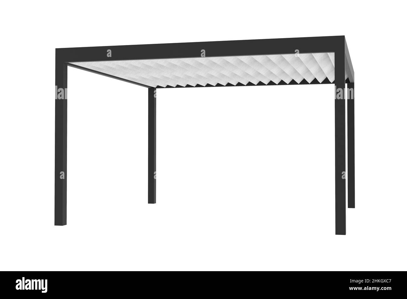 3d render of aluminum pergola, bioclimatic pergola system Stock Photo ...