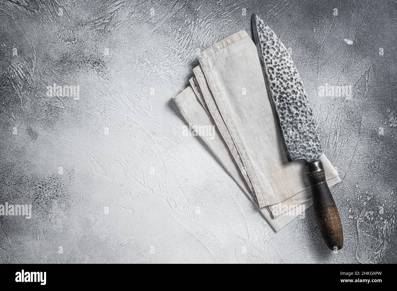 Hatchets for meat, Vintage butcher meat cleaver with cloth towel on ...