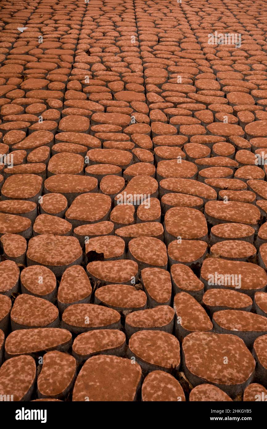 pavement in red stones Stock Photo - Alamy
