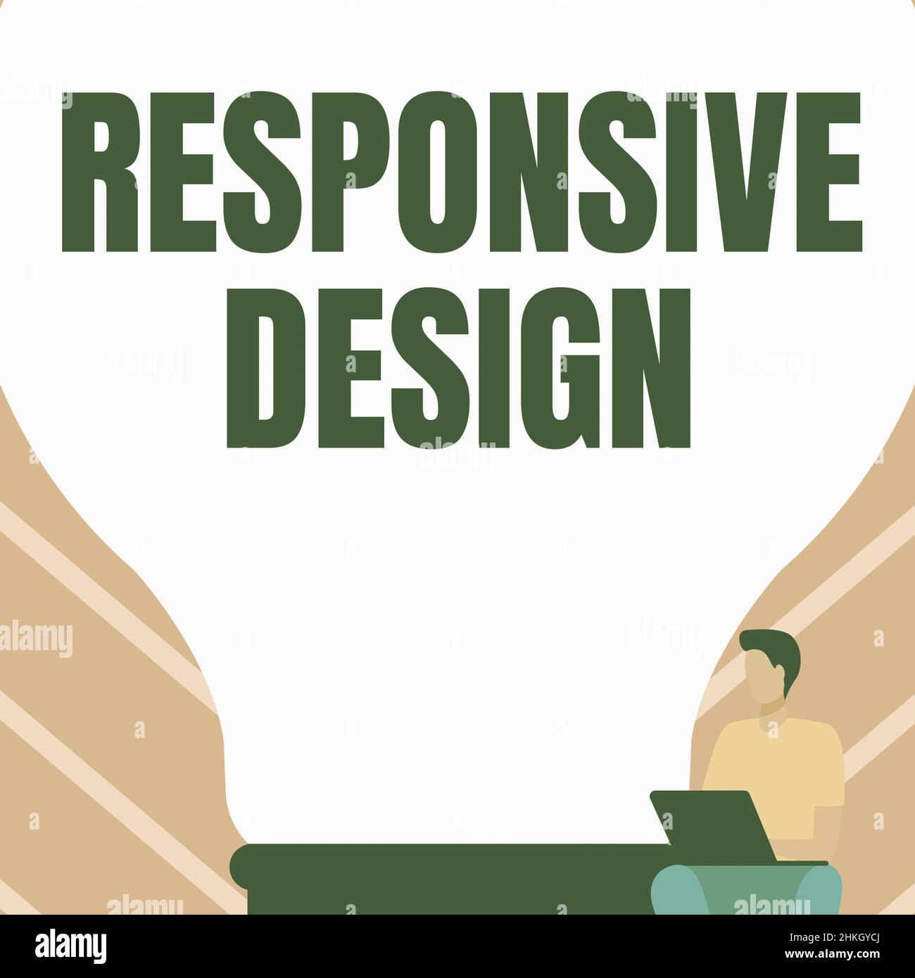 Handwriting text Responsive Design. Conceptual photo web page creation that makes use of ...