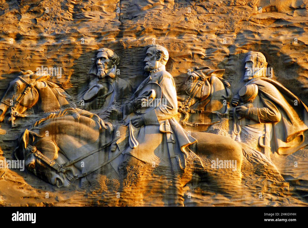 Confederate Carvings on Stone Mountain, Georgia Stock Photo - Alamy