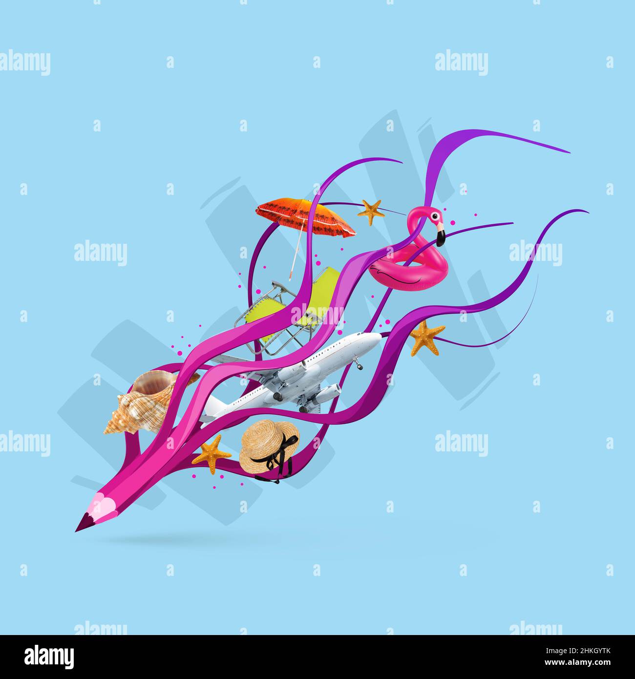 Modern design. Contemporary art collage. Idea, inspiration, aspiration ...