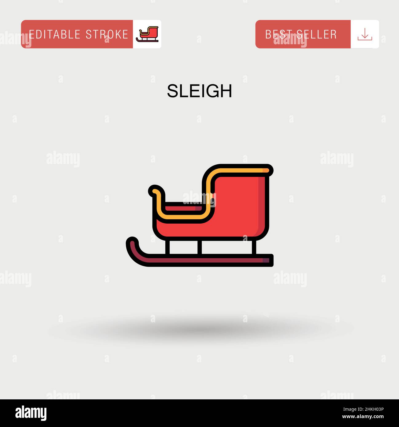 Sleigh Simple vector icon Stock Vector Image & Art - Alamy