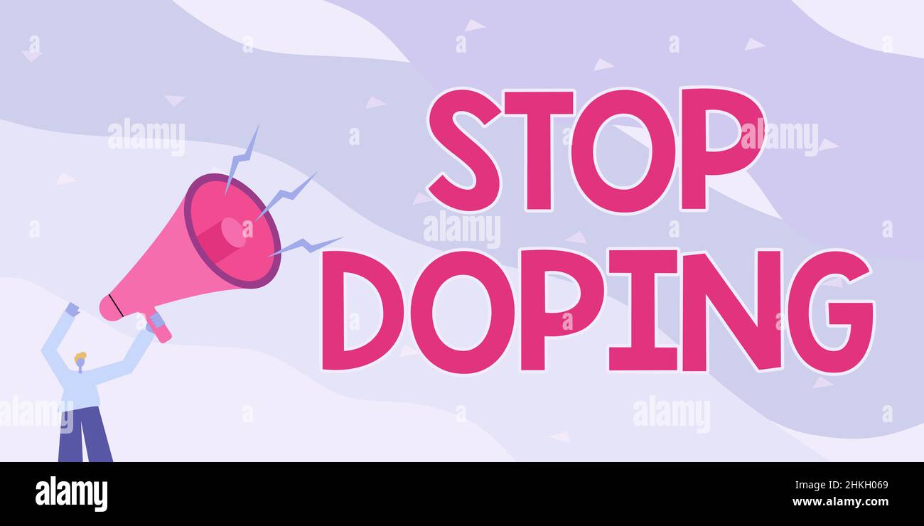 Hand writing sign Stop Doping. Word for do not use use banned athletic ... Hand writing sign Stop Doping. Word for do not use use banned athletic ...
