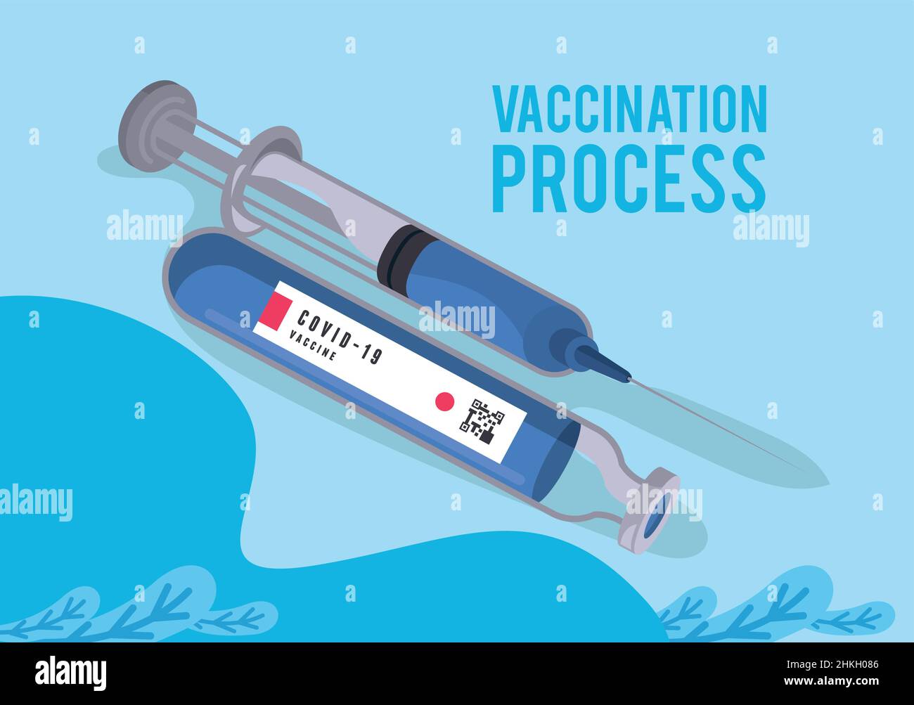vaccination process lettering with syringe Stock Vector Image & Art - Alamy