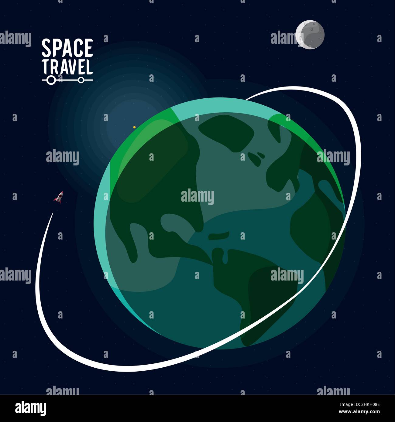 space travel lettering with earth Stock Vector Image & Art - Alamy