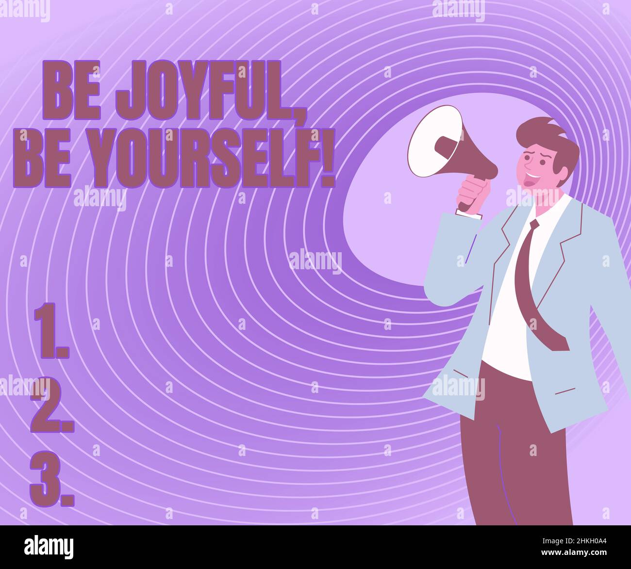 Hand writing sign Be Joyful Be Yourself. Concept meaning Enjoy life ...