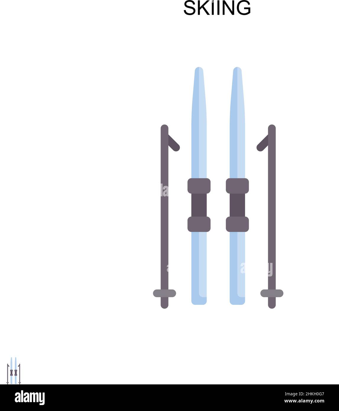 Skiing Simple vector icon. Illustration symbol design template for web ...