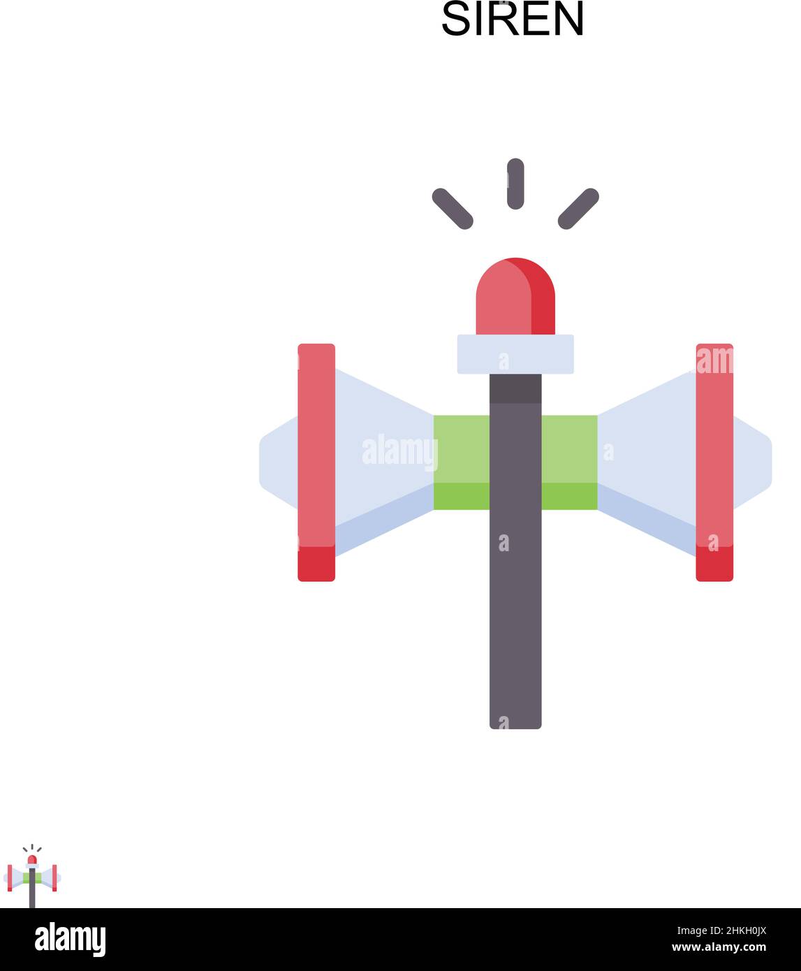 Siren Simple vector icon. Illustration symbol design template for web ...