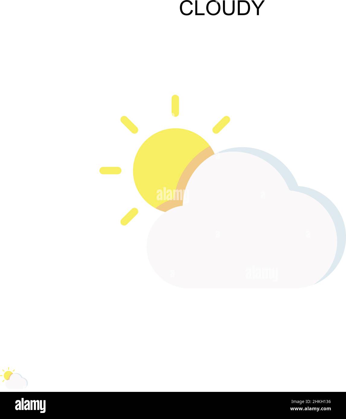 Cloudy Simple vector icon. Illustration symbol design template for web ...