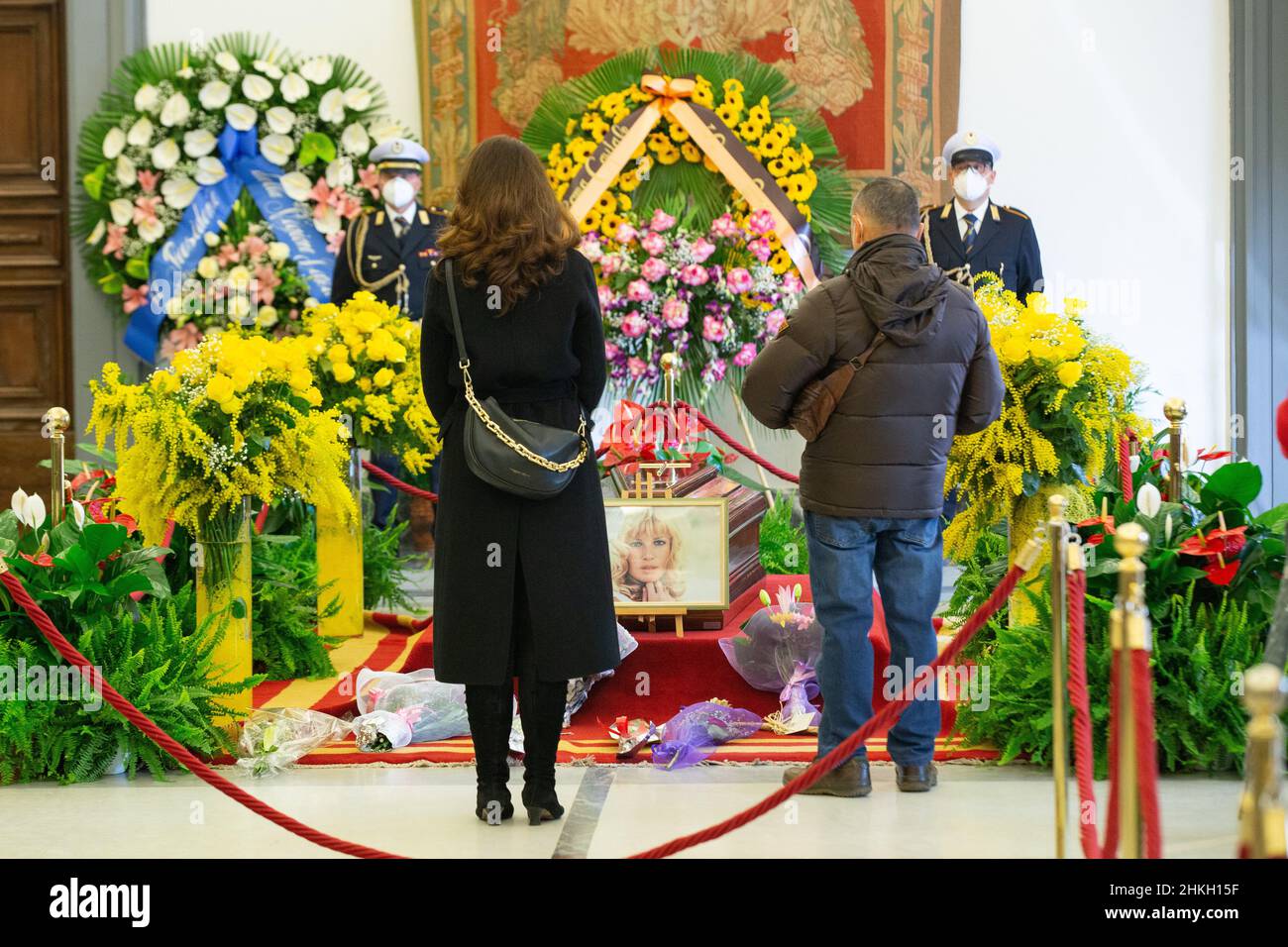Rome, Italy. 4th Feb, 2022. Funeral chamber for Italian actress Monica ...