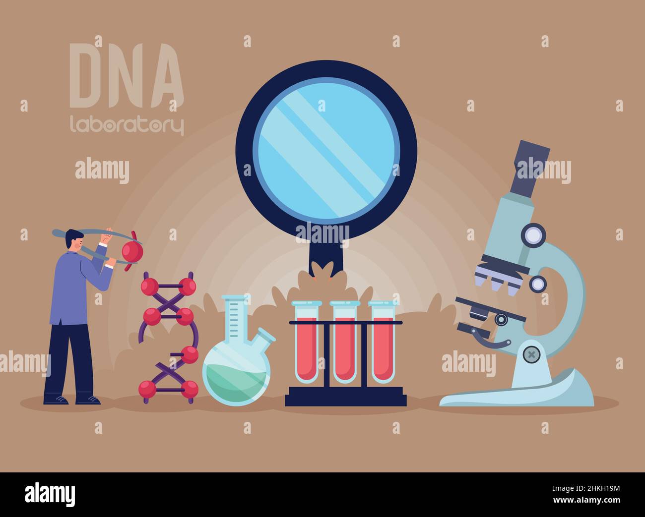 dna laboratory with scientist Stock Vector Image & Art - Alamy