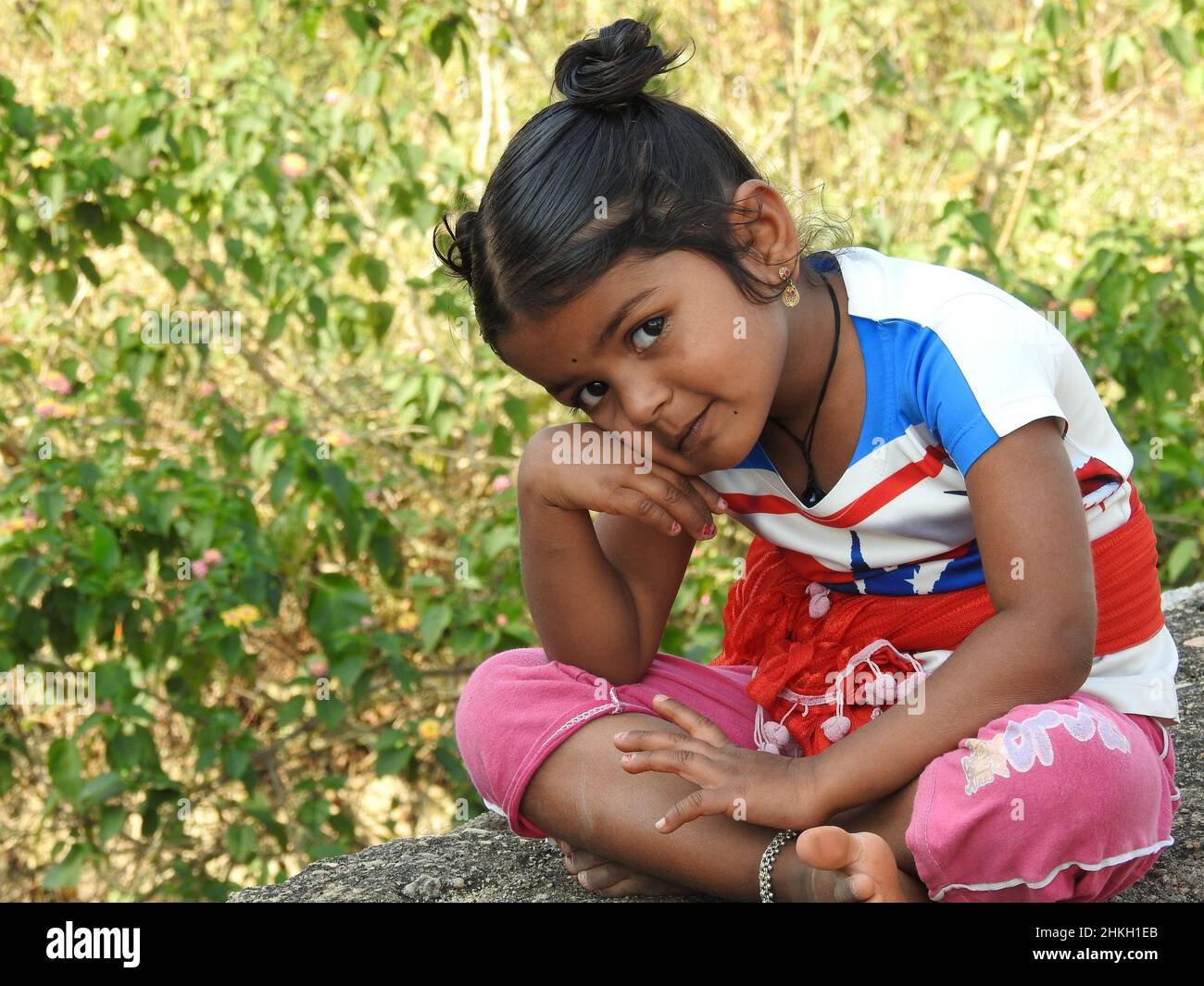 Closeup of beautiful Indian girl kid different actions and facial ...