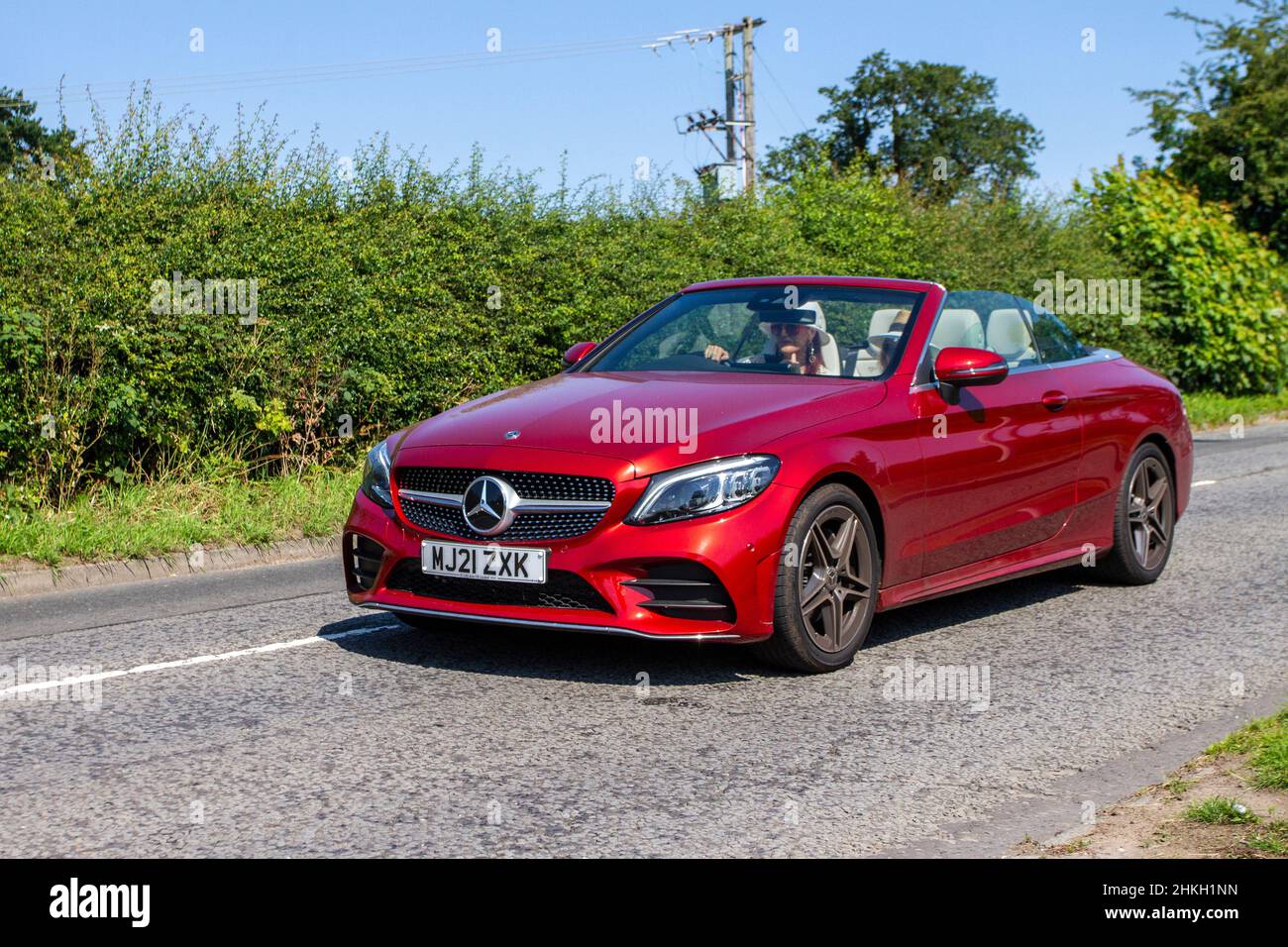 Red Mercedes Benz C Class