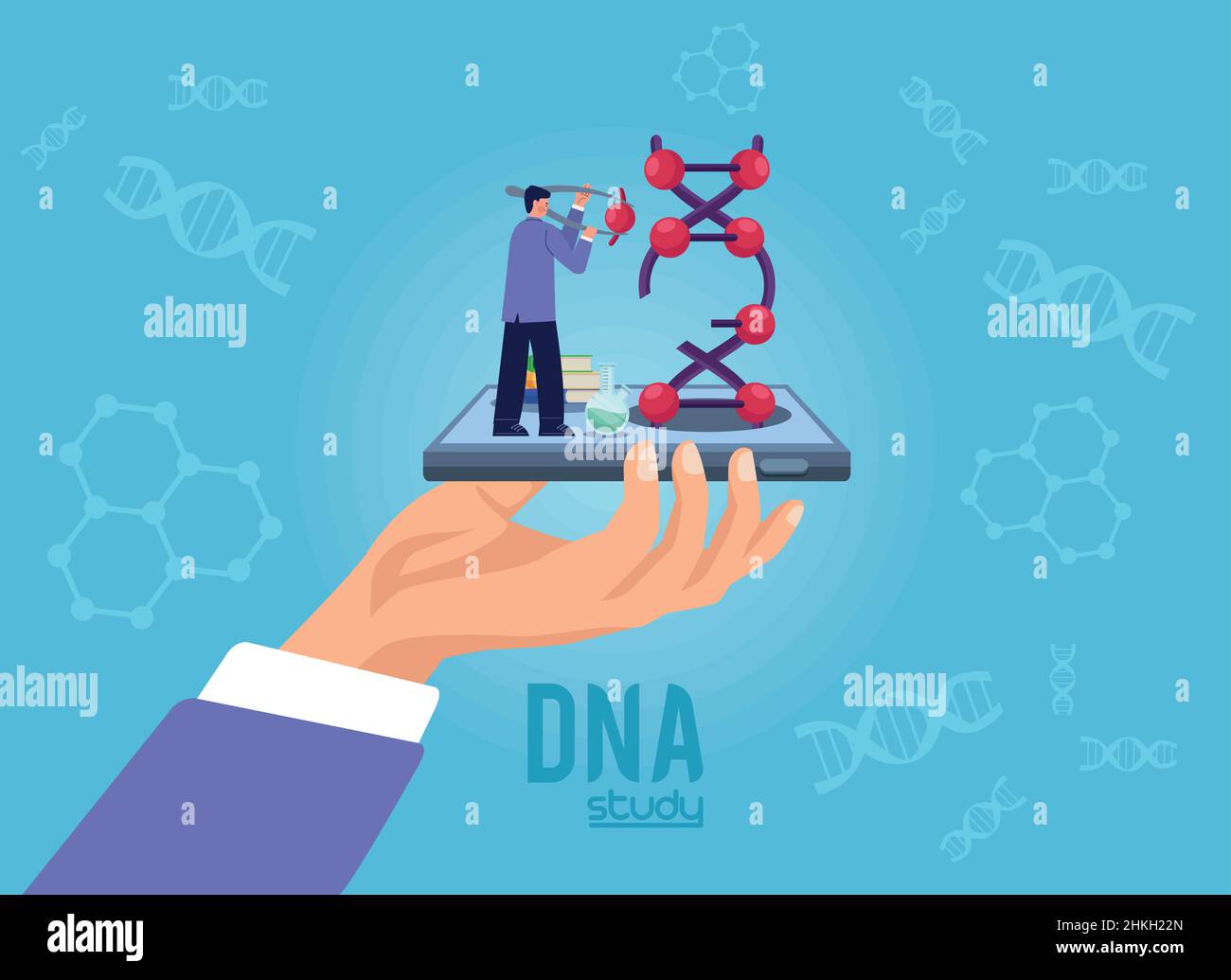 dna study lettering with scientist Stock Vector Image & Art - Alamy